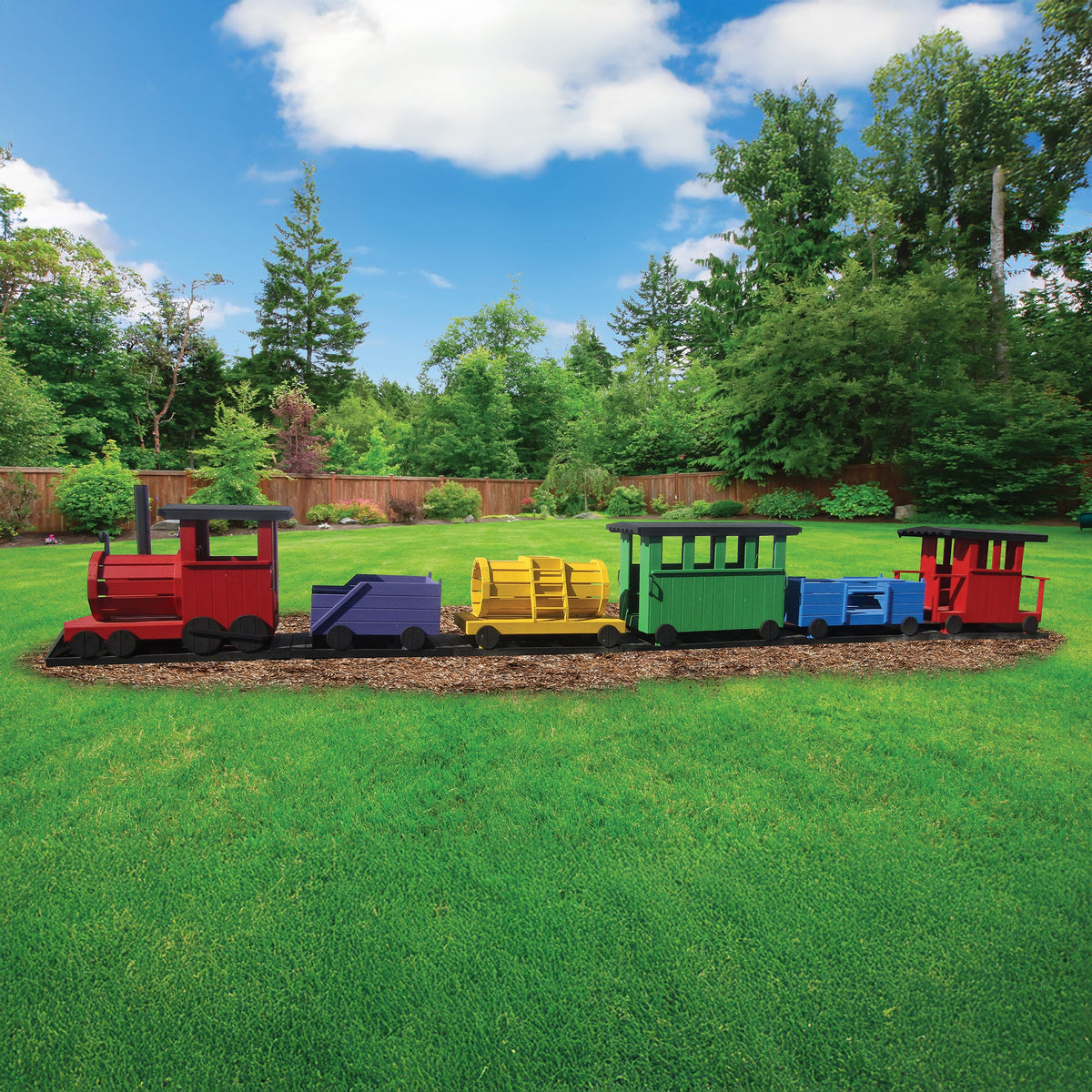 Kinzerbilt 6 Piece Colorful Train Playset 1000 — Playground Emporium