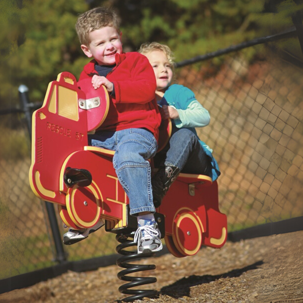 Childforms 2-Seat Fire Truck Spring Rider SPR-00001 — Playground Emporium